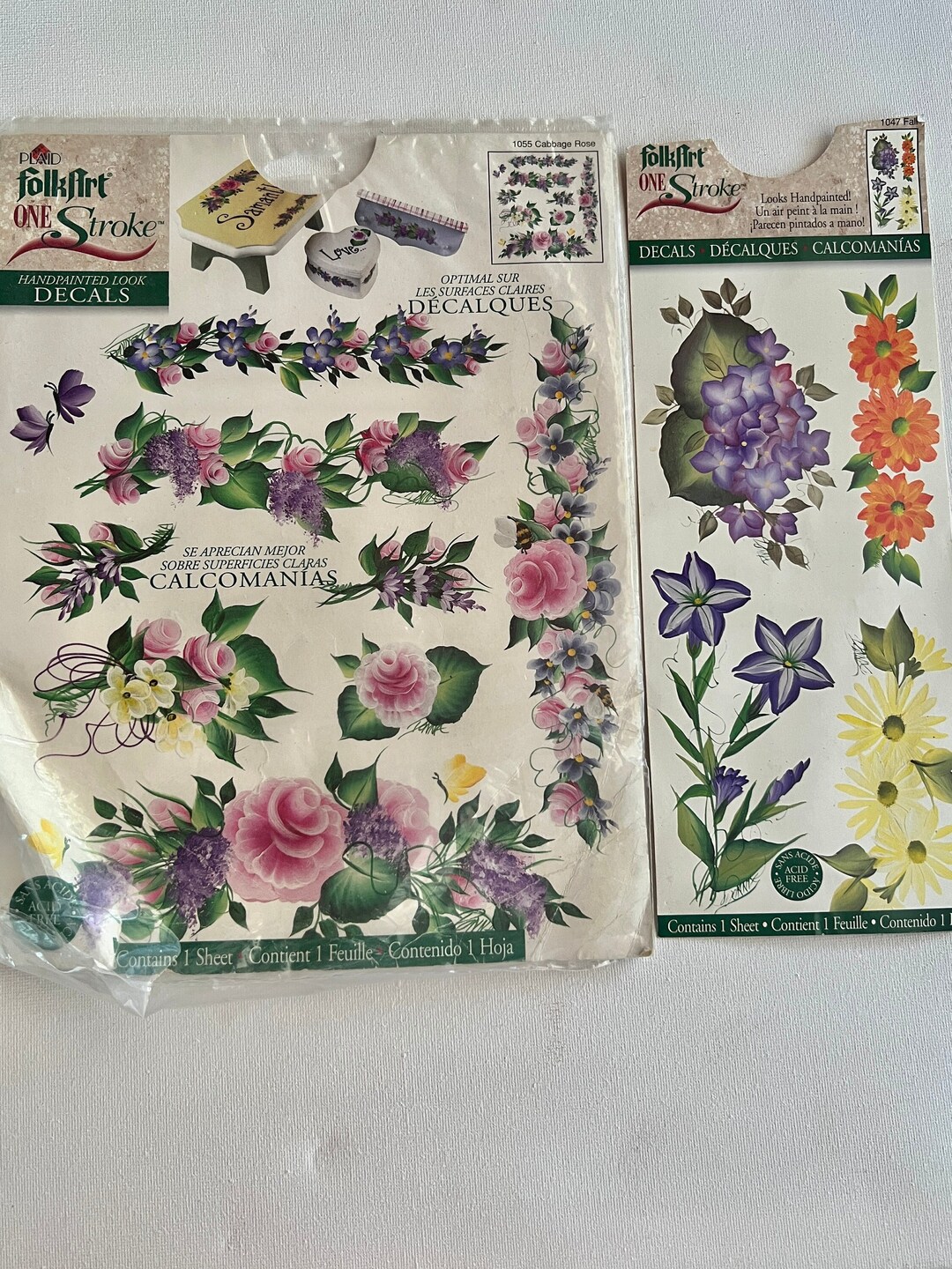 Vintage Lot ,set Decals Waterslide Decals,80s Flower Decorative New in ...