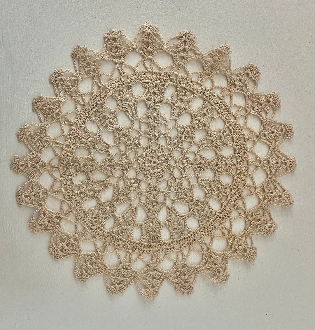 Handmade Vintage Round Crocheted Lace Doilies, Off-white, 9" Diameter ...