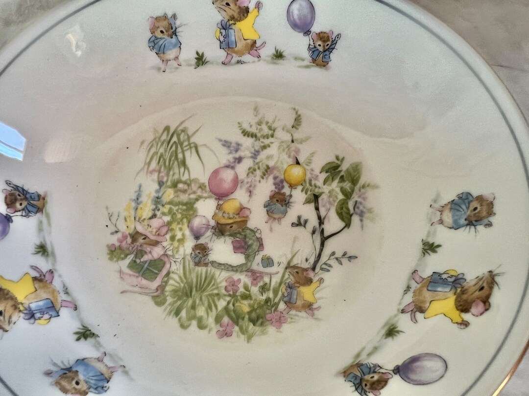 Rare Find Royal Kent Bone China Childs Plate With Party Mice ...