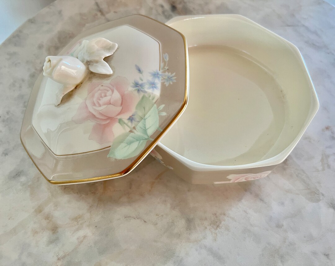 Vintage Mikasa Botanical Gray Ivory Bone China Narumi Japan Porcelain ...