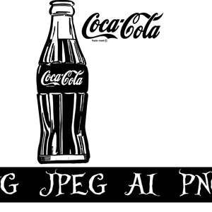 Coca Cola Cricut Svg, Coca Cola Png, White and Black Coke Svg, Coca ...