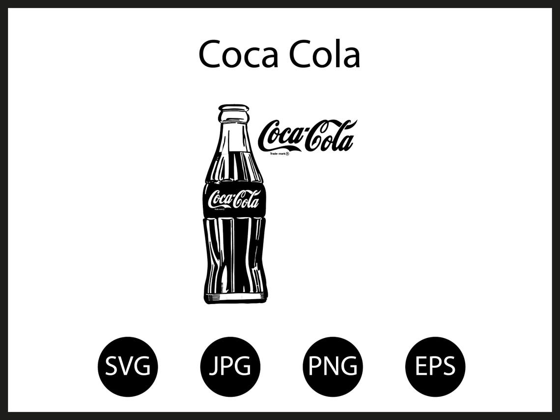 Coca Cola Cricut Svg, Coca Cola Png, White and Black Coke Svg, Coca ...