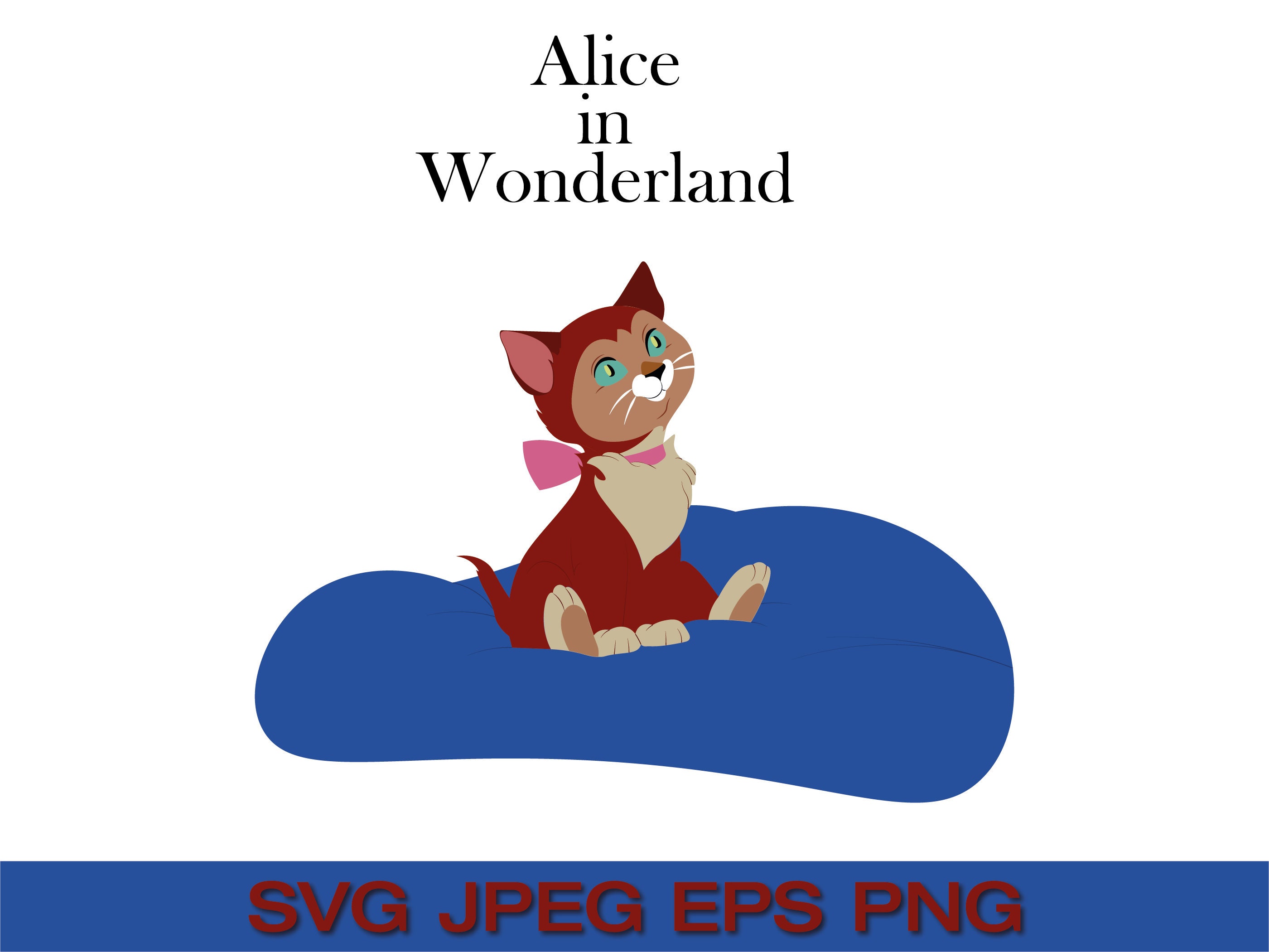 Alice in Wonderland SVG - Princess Alice Cat Png Clipart, Vector ...