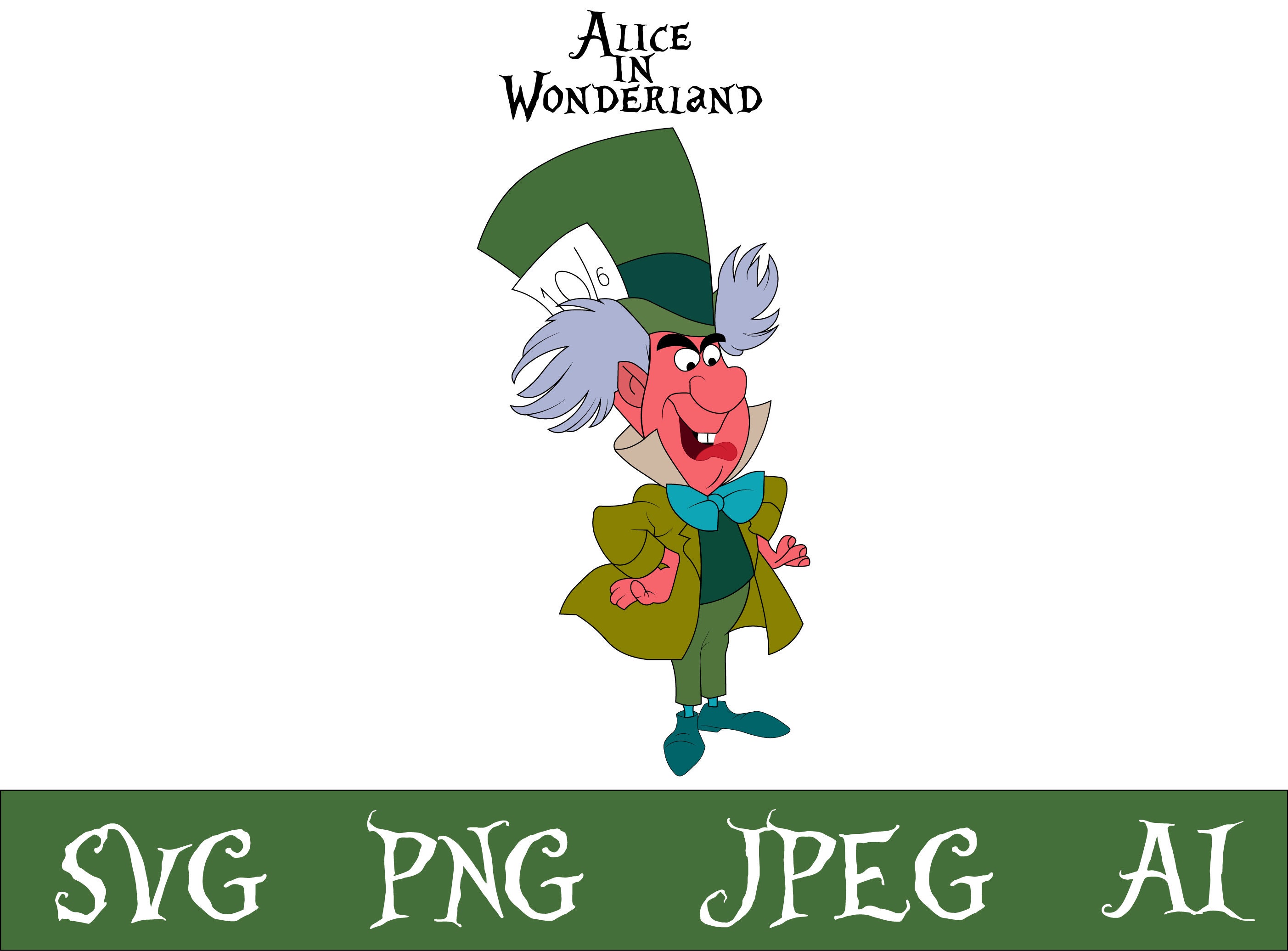 Alice in Wonderland Svg, Alice in Wonderland Png, Mad Hatter, Svg File ...