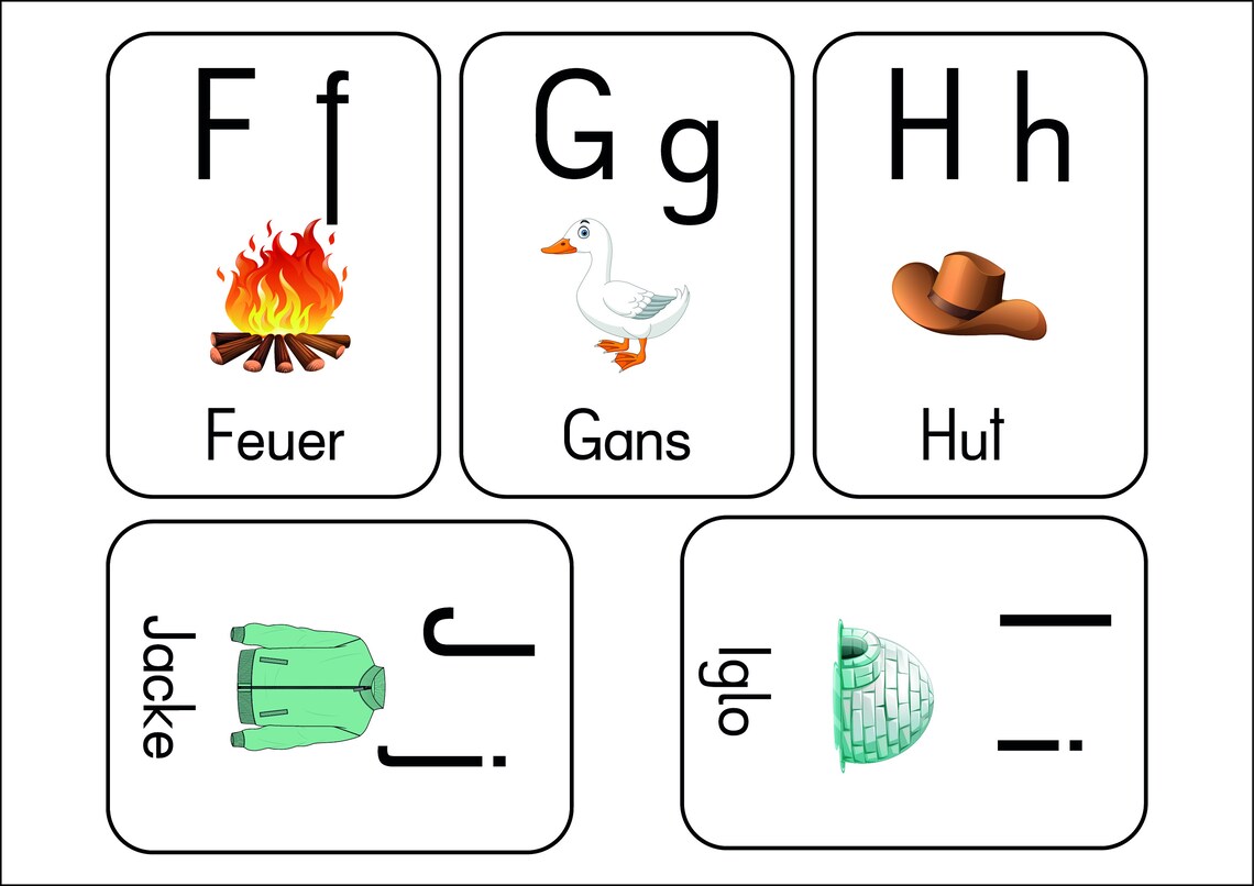 Educational Printable German Alphabet Flashcards Pdf Fun Learning Tool ...