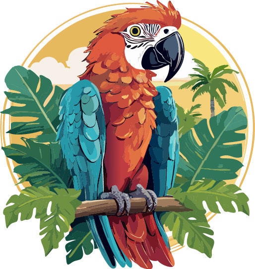 Exclusive Parrot SVG Illustration - Perfect for Your DIY Projects - Etsy