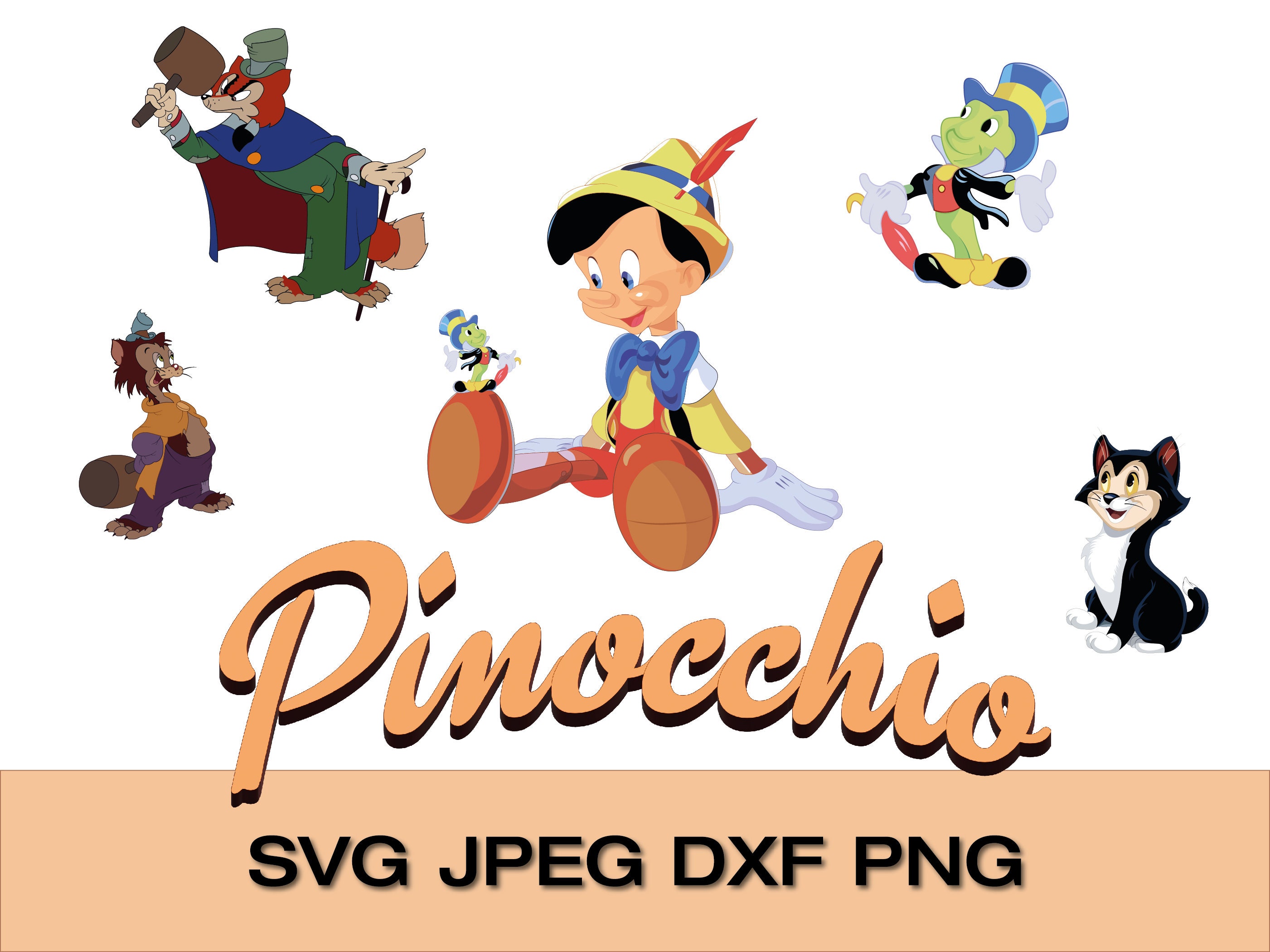 Whimsical Pinocchio SVG Bundle: Instant Download for Crafters - Etsy