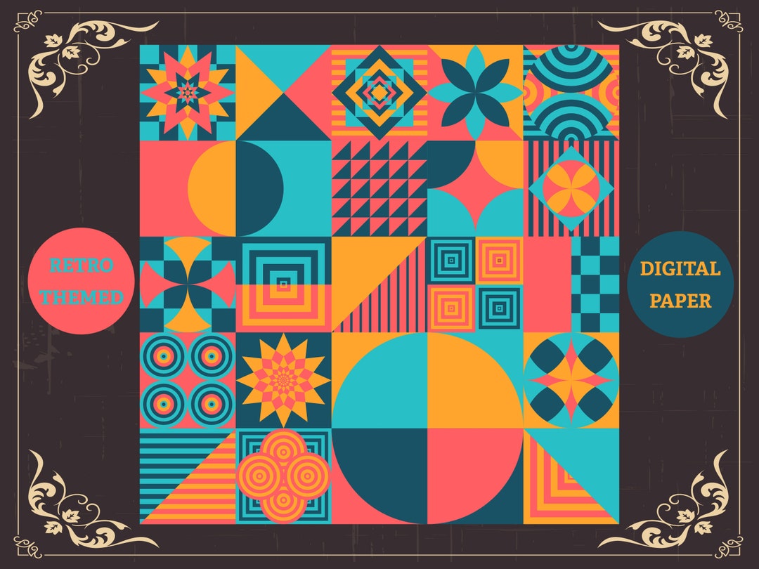 Retro Pattern SVG Bundle: Digital Download for Crafts & DIY, 25 Designs ...