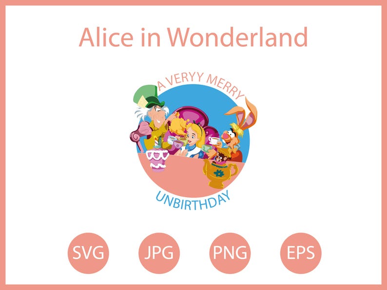 Alice in Wonderland Svg, Alice in Wonderland Png, Tea Party T-shirt ...