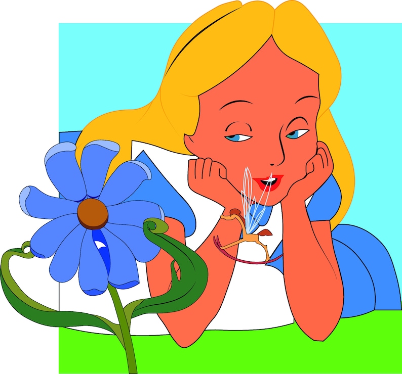 Alice in Wonderland Svg, Alice in Wonderland Png, Talking Flower Svg ...