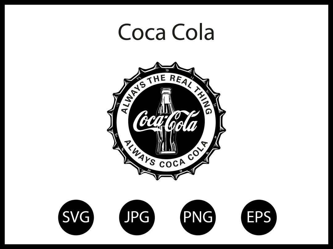 Coca Cola SVG, Coca Cola PNG, Coke Svg, Black and White Coke Svg File ...