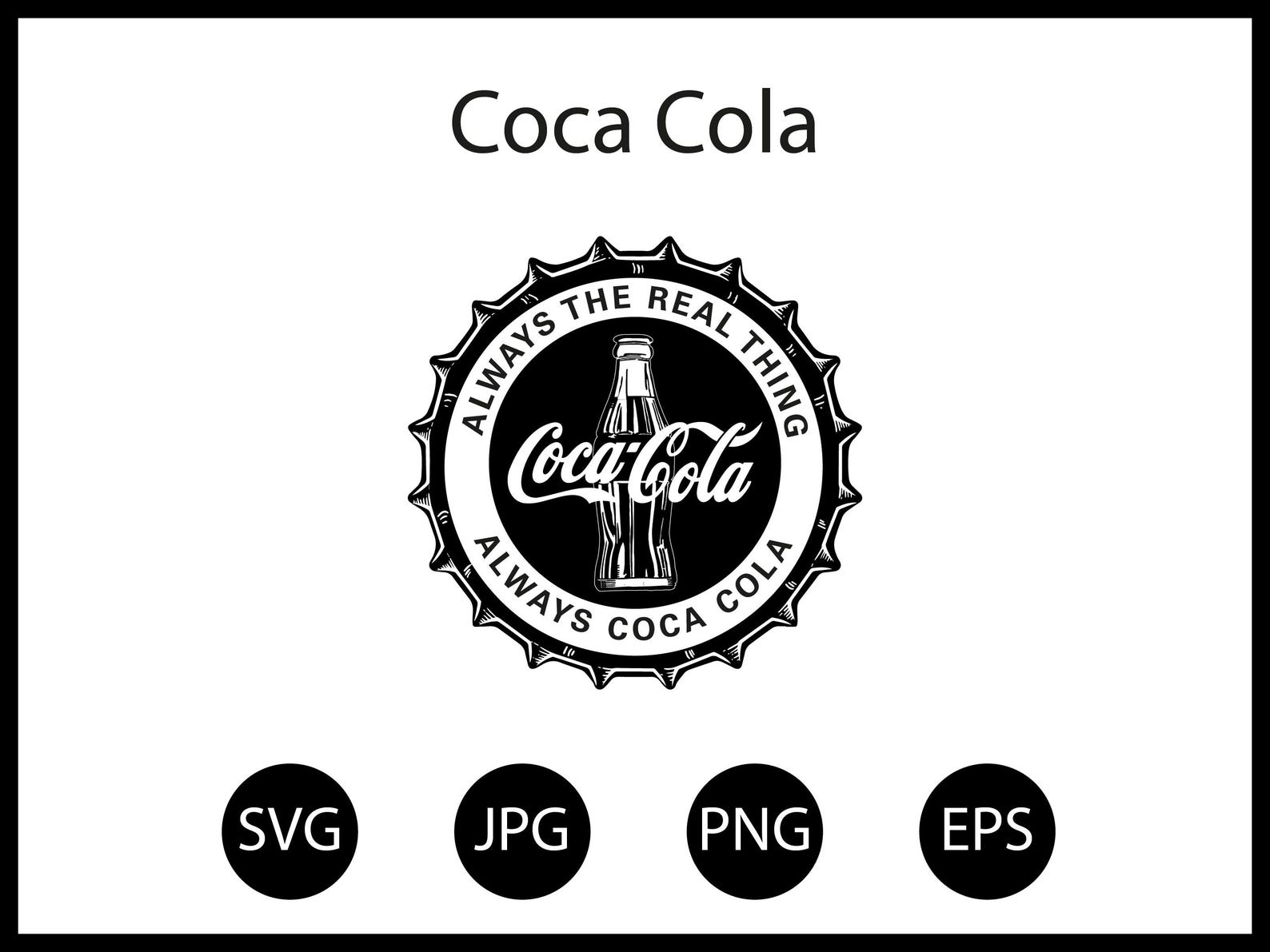 Coca Cola SVG, Coca Cola PNG, Coke Svg, Black and White Coke Svg File ...