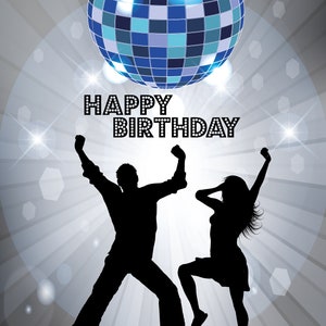 Happy Birthday Instant Download, Printable Dancing Disco Birthday Card ...