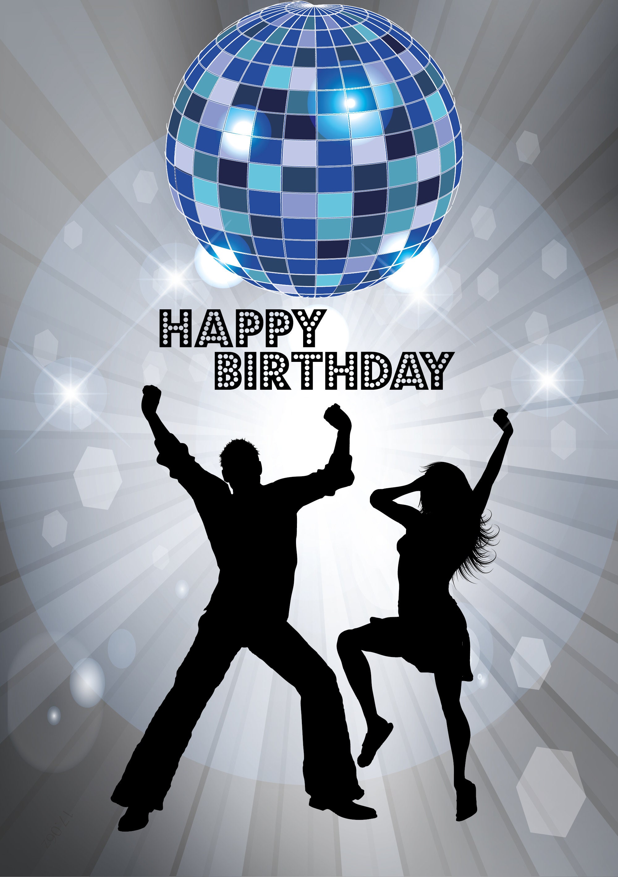 Happy Birthday Instant Download, Printable Dancing Disco Birthday Card ...