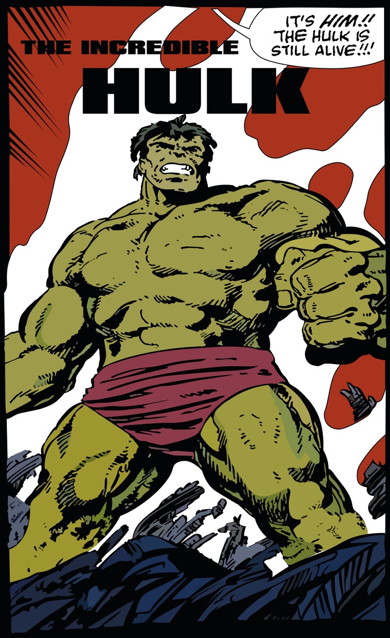 Hulk Svg, Cricut Svg, Hulk Png, Hulk Comic, Marvel Svg, Vintage Comic ...