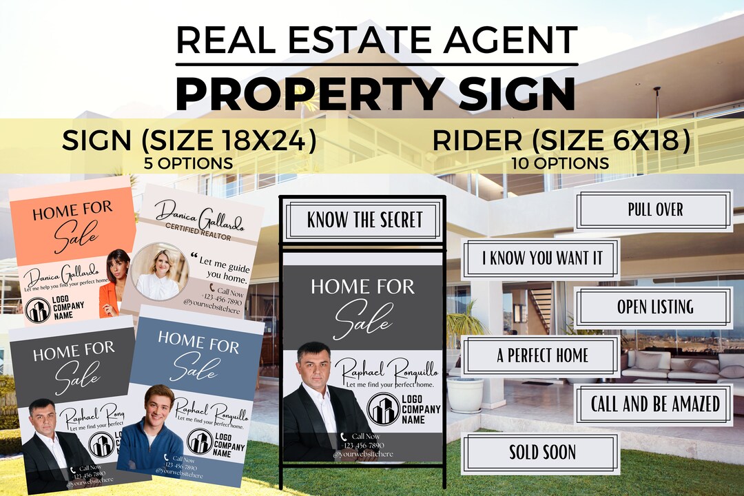 Real Estate Agent Sign Property Sign Open House Sign A Sign for Real ...