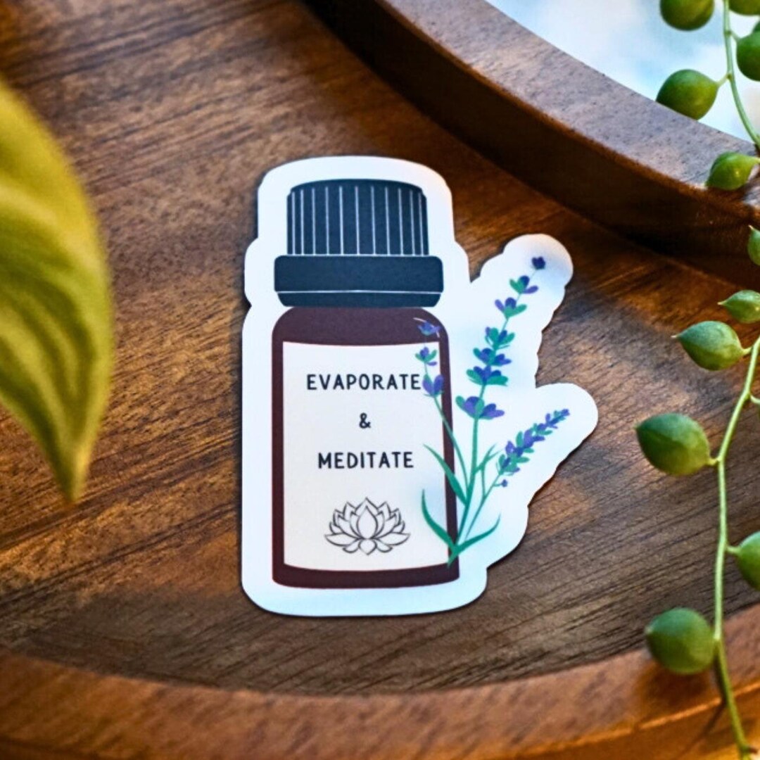 Evaporate and Meditate Essential Oil Yoga Sticker, Yoga Sticker ...