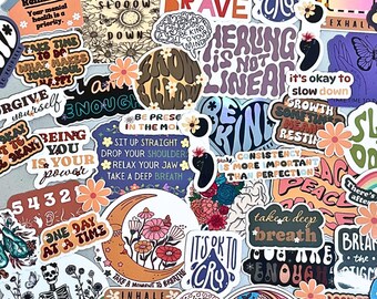25/50 Vinyl Mental Health Stickers, Die Cut Decal Set, Waterproof ...