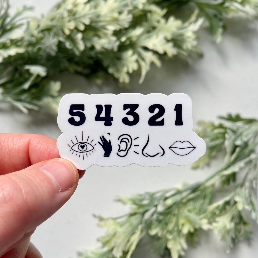 5-4-3-2-1 Grounding Sticker, Mindfulness Mental Health Sticker, Mental ...