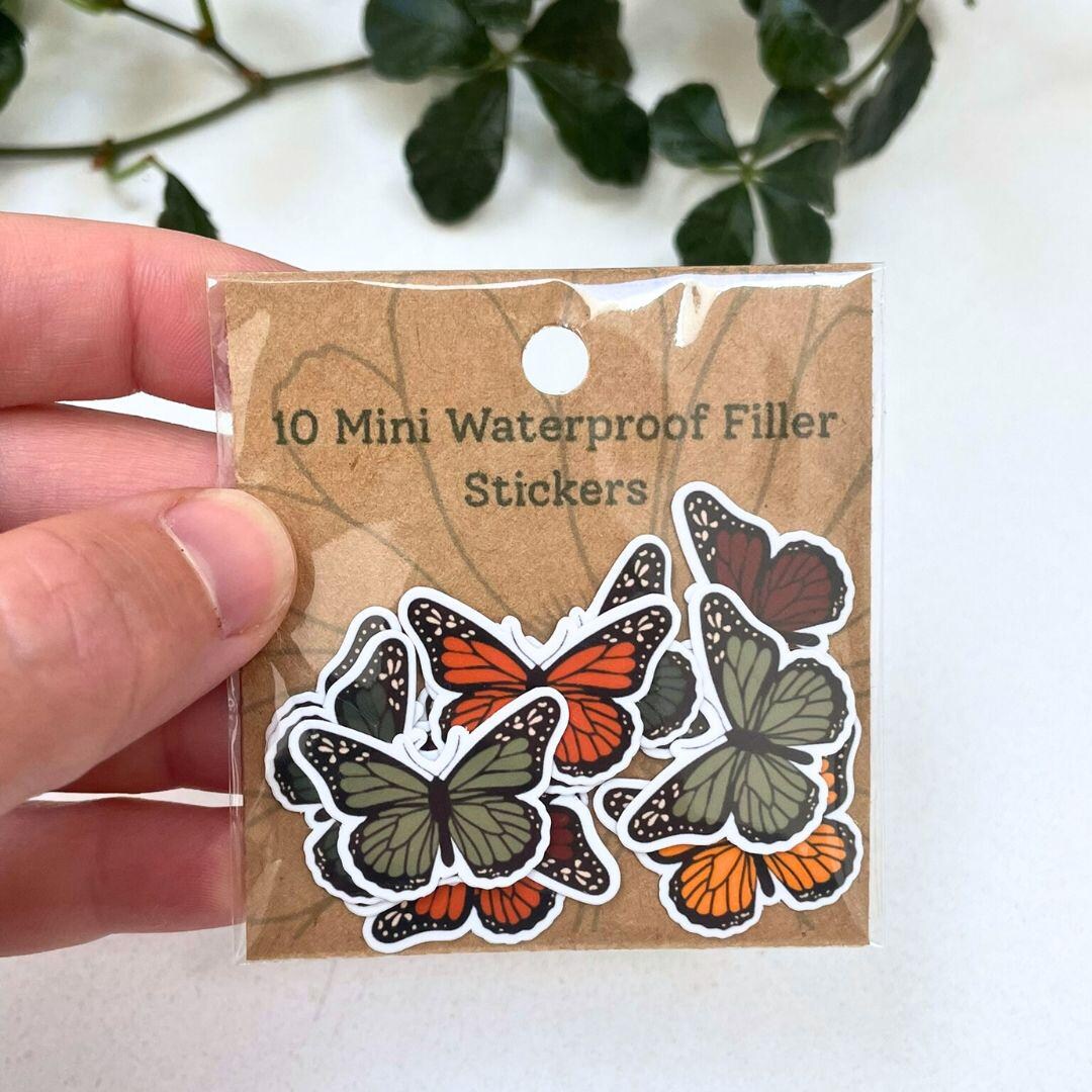 Butterfly Sticker Pack – 10 Mini Autumn Aesthetic Filler Stickers, Cute ...