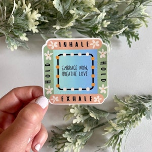 Box Breathing Anxiety Stickers, Mindfulness Reminder Sticker, Square ...
