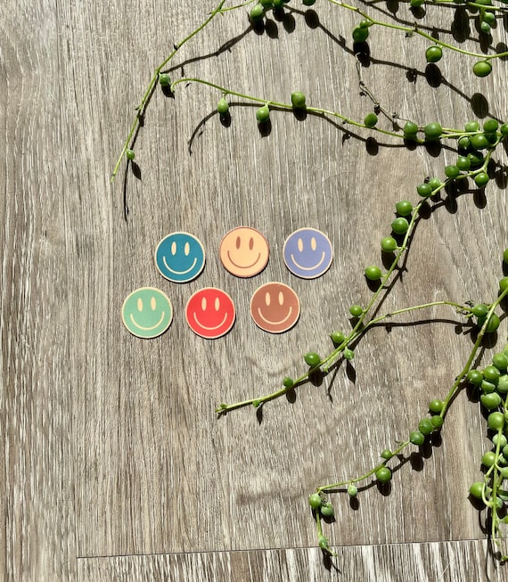6 Tiny Retro Smiley Face Stickers Smiley Stickers Smiley - Etsy