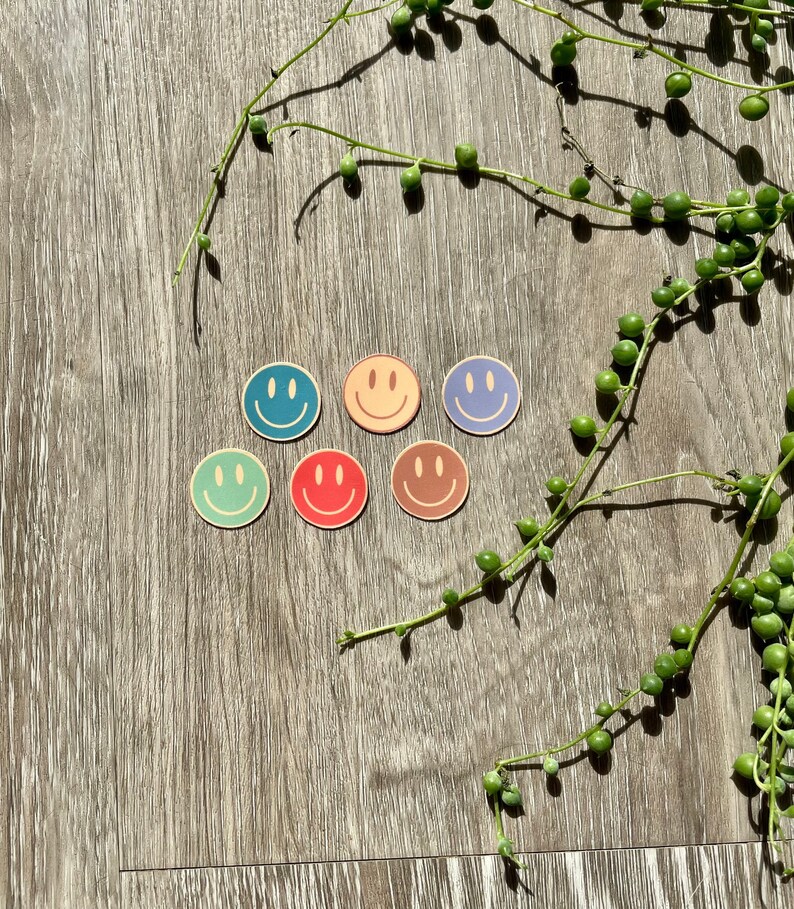 6 Tiny Retro Smiley Face Stickers Smiley Stickers Smiley - Etsy