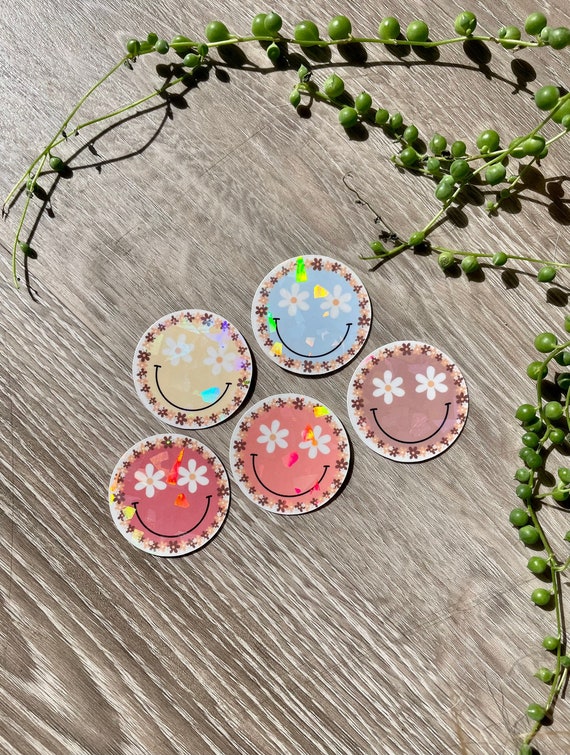 Retro Smiley Face Stickers Smiley Sticker Waterproof Hippie - Etsy