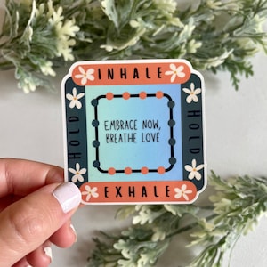 Box Breathing Mental Health Sticker, ADHD Anxiety Stickers, Waterproof ...