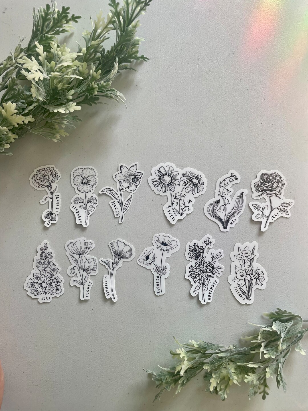 Custom Birth Month Flower Sticker Birth Month Birthday Gift - Etsy