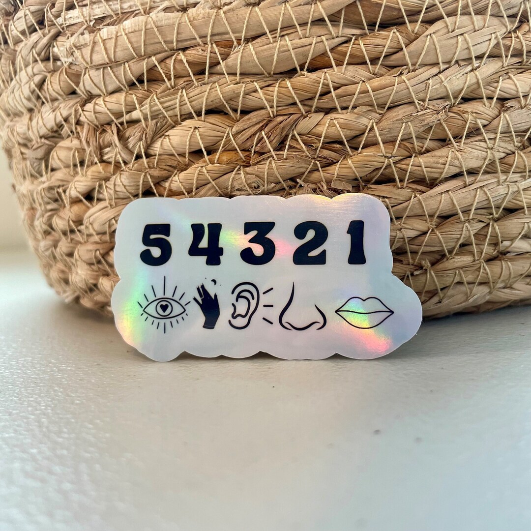 54321 Mindfulness Grounding Sticker Mental Health and Anxiety - Etsy