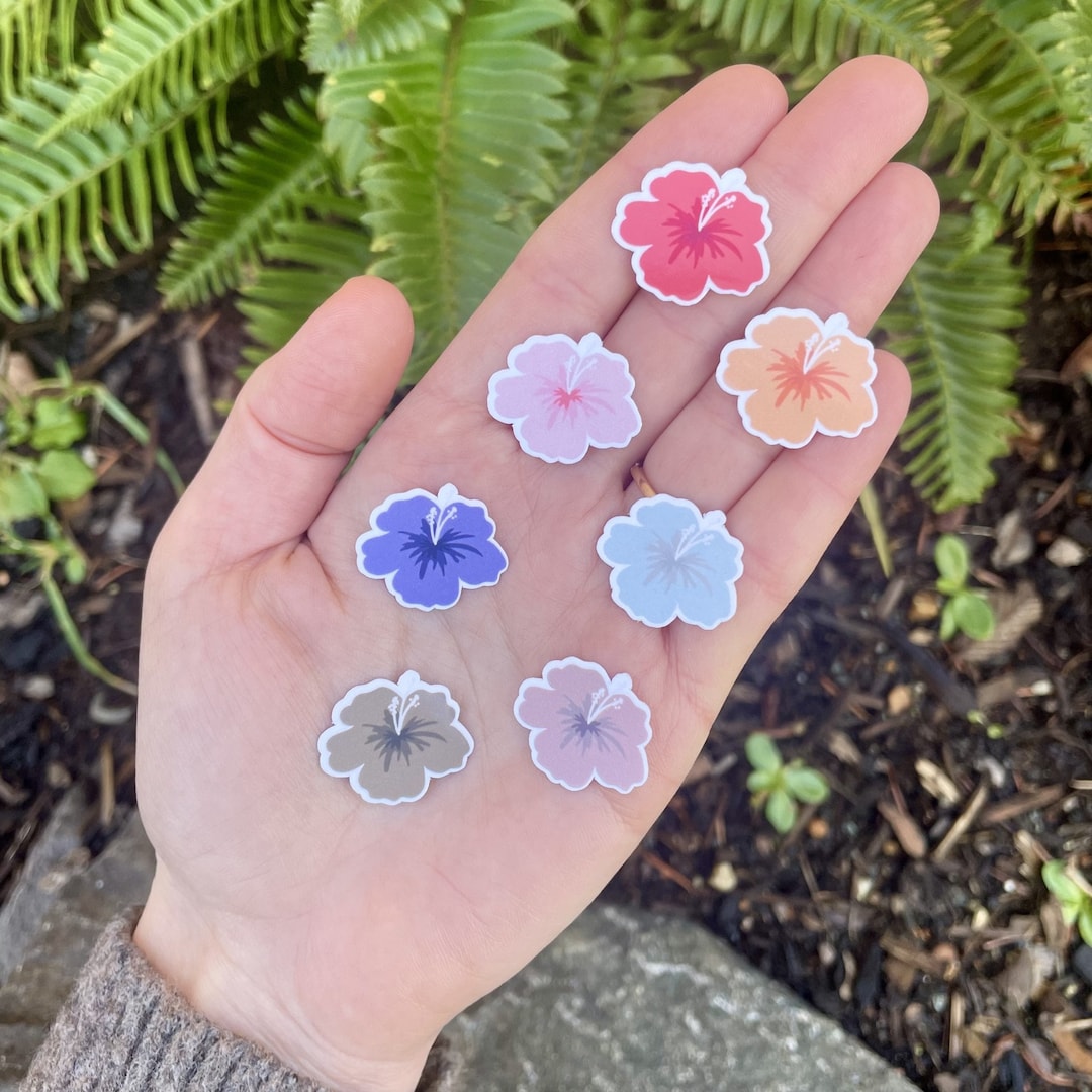 Mini Hibiscus Flower Stickers, Boho Hawaiian Stickers, Laptop Decals - Etsy