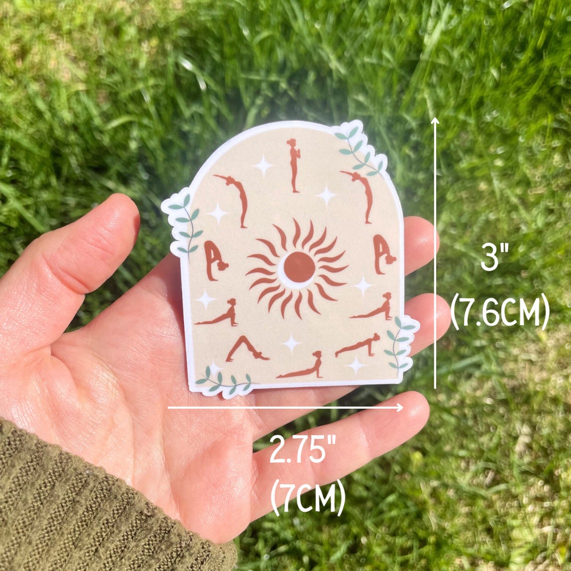 Celestial Yoga Sun Salutation A Sticker, Waterproof Spiritual & Yoga ...
