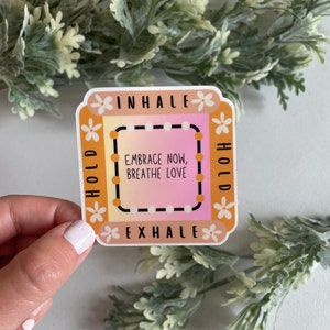 Box Breathing Mental Health Sticker, ADHD Anxiety Stickers, Waterproof ...
