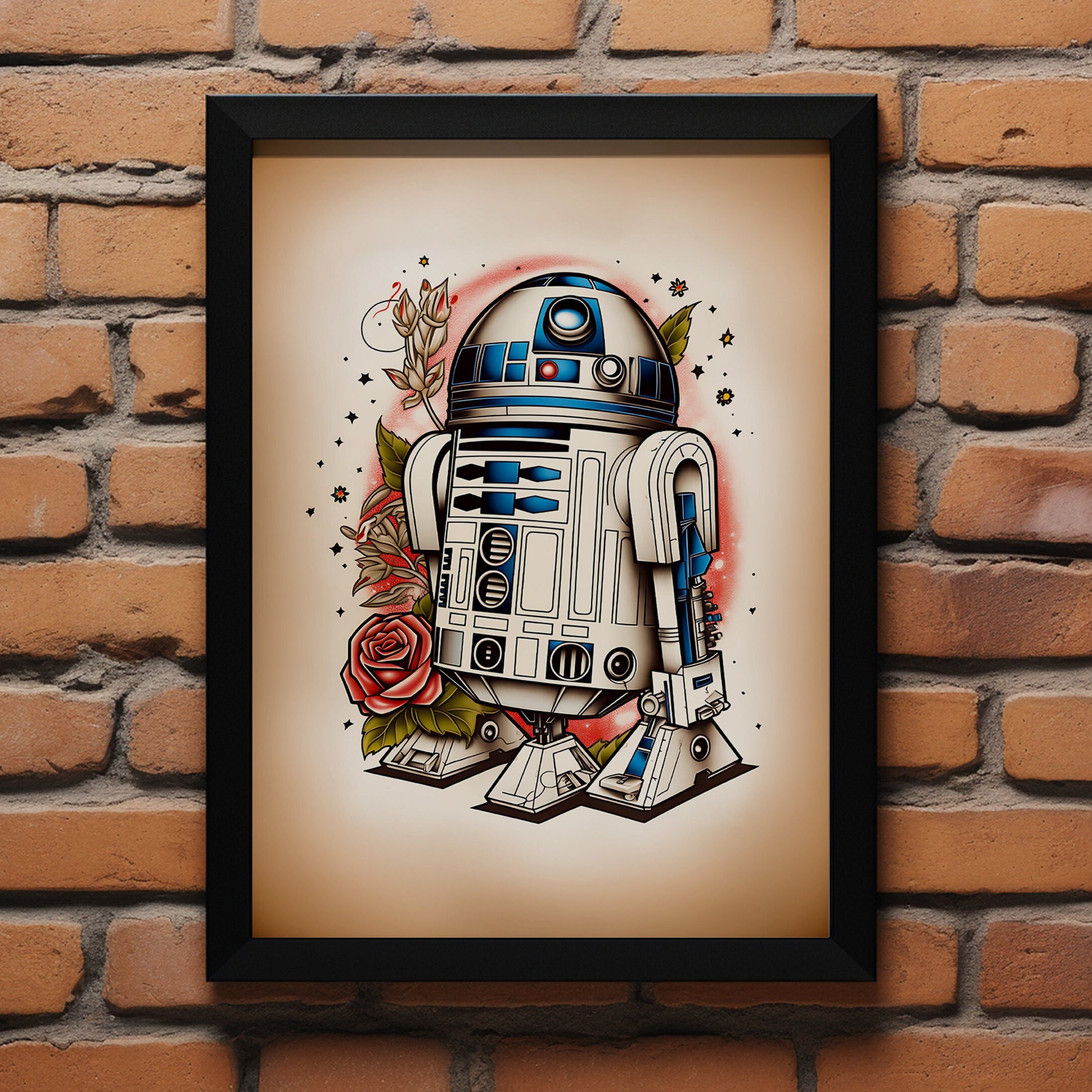 R2-D2 Droid Traditional Tattoo Flash Art Print Star Wars - Etsy