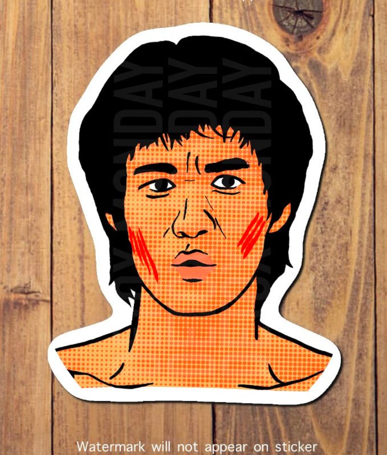 Bruce Lee Sticker Enter the Dragon Fight Scene Face Scratches Kung Fu ...