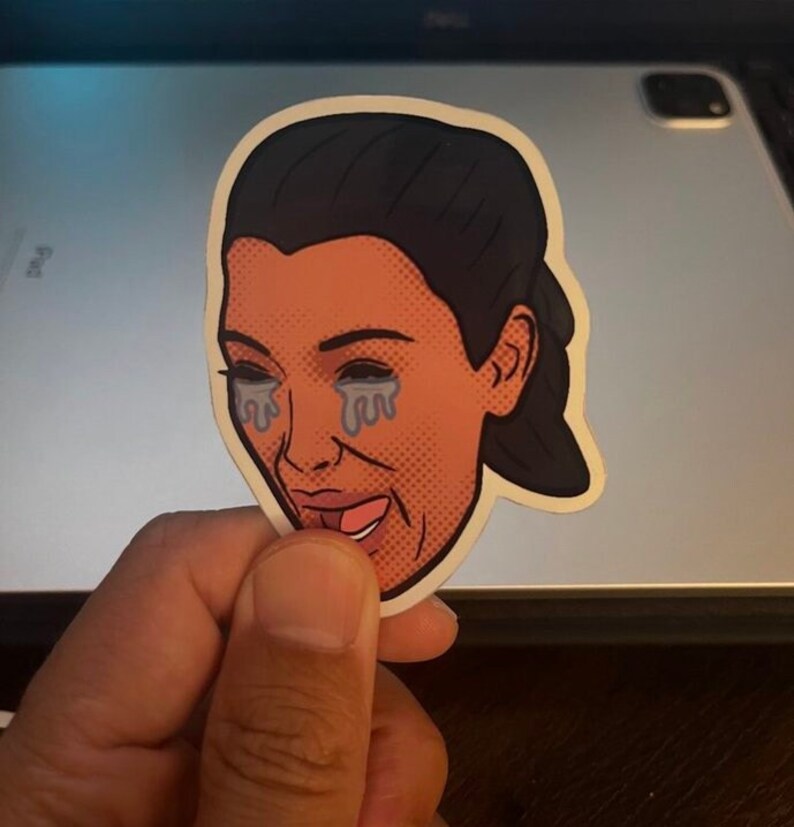 Kim Kardashian Crying Face Sticker Funny Pop Art - Etsy