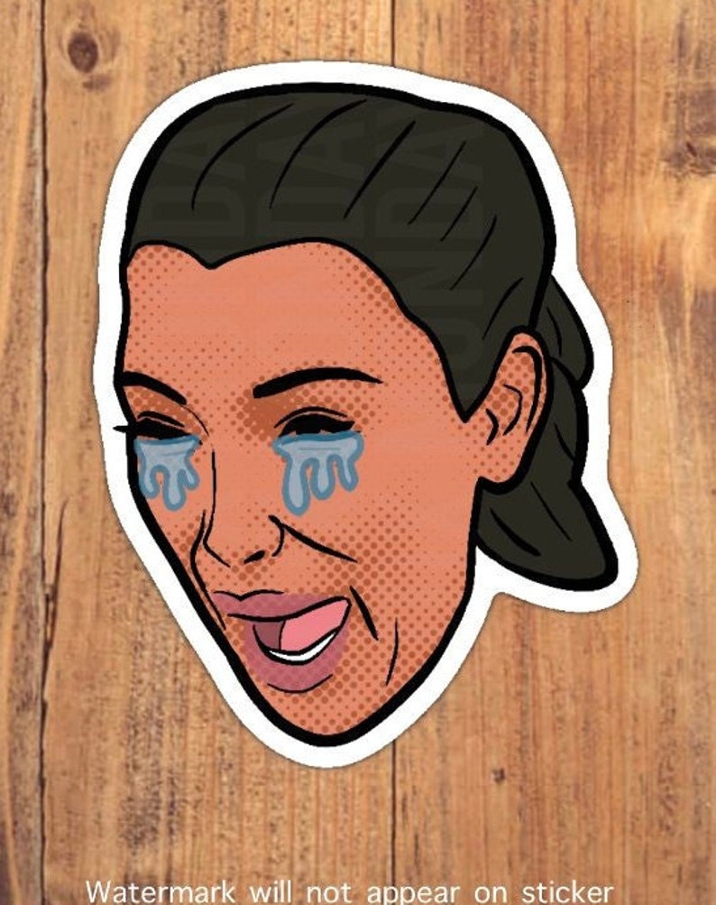 Kim Kardashian Crying Face Sticker Funny Pop Art - Etsy
