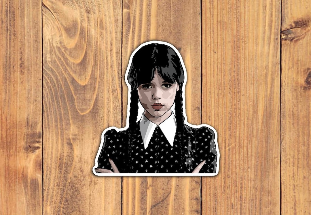 Wednesday Addams Sticker Jenna Ortega Wednesday on Netflix Glossy Vinyl ...