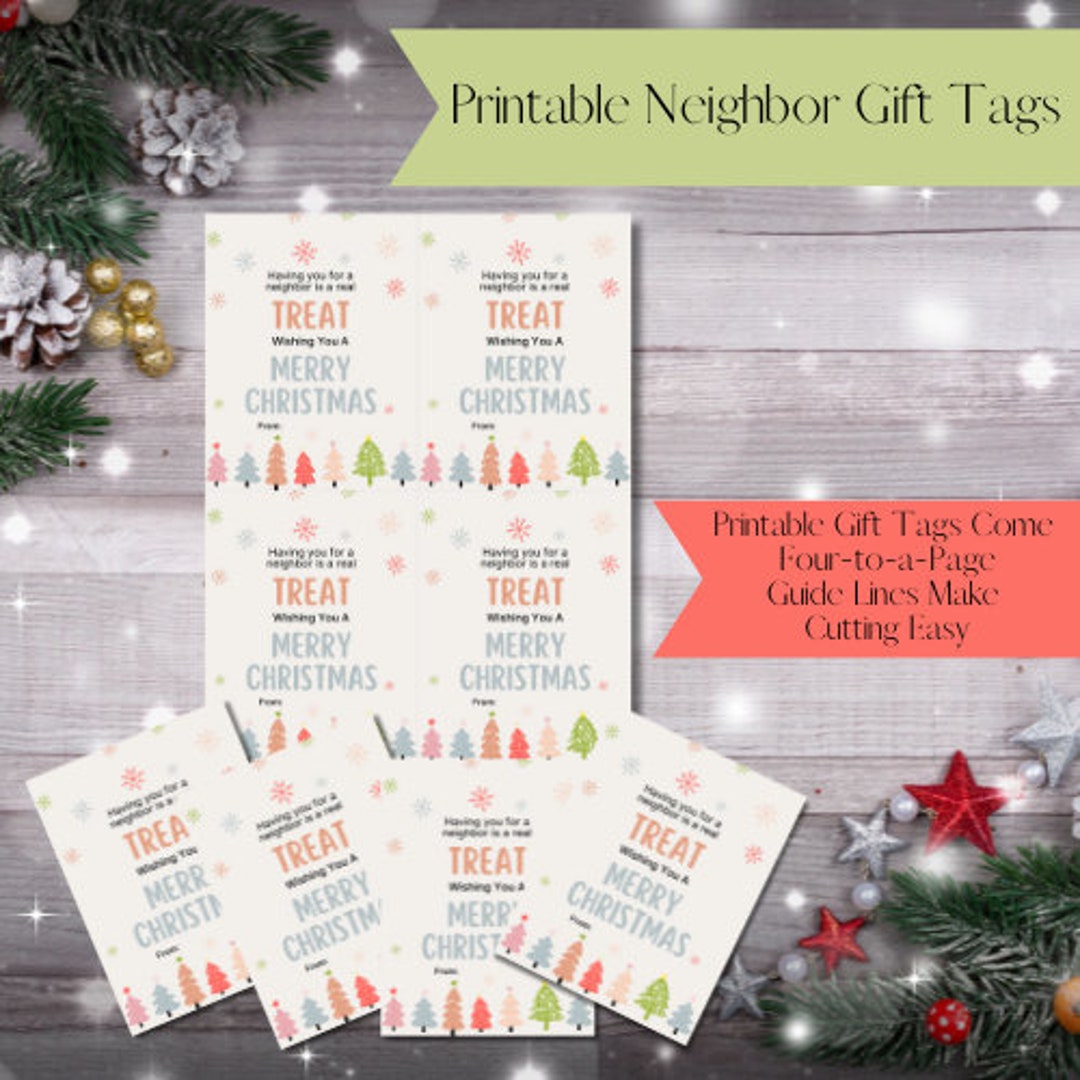 Neighbor Gift Tag Printable for Christmas and Holiday Treats - Etsy