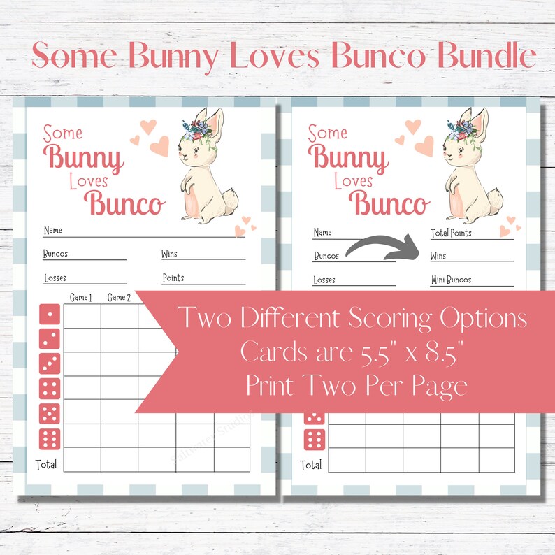Some Bunny Loves Bunco Bunco Score Sheet Bundle Score - Etsy