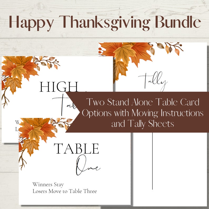Happy Thanksgiving Autumn Leaves and Berries Printable Bunco Score ...
