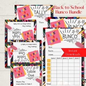 Back to School Printable Bunco Score Sheet Bundle Score - Etsy