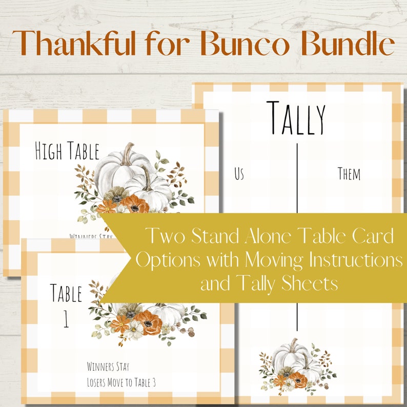 Thankful for Bunco Thanksgiving Printable Bunco Score Sheet Bundle ...