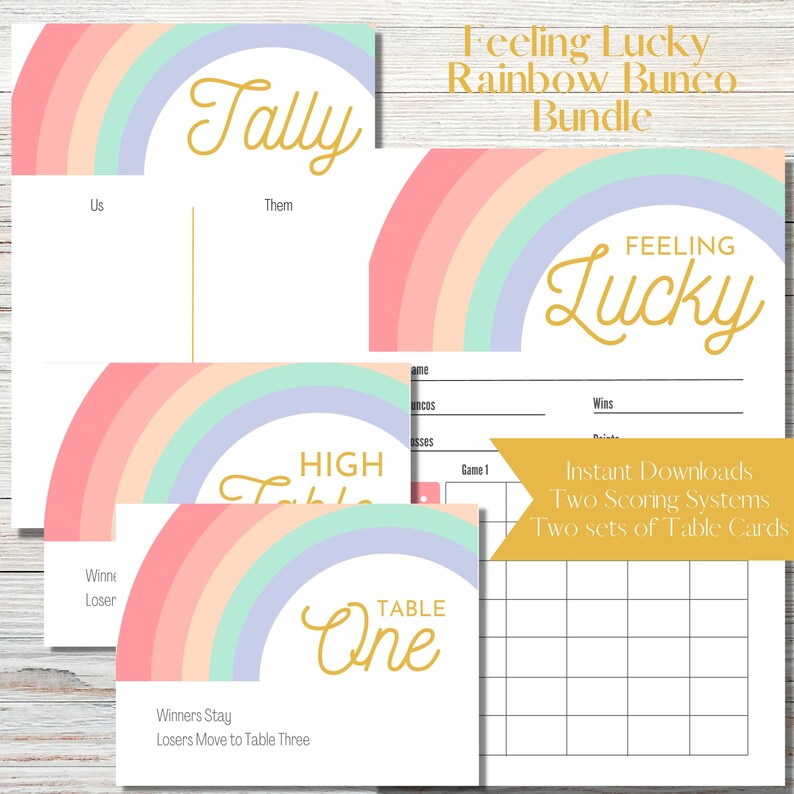 Rainbow St. Patrick's Bunco Score Sheet Bundle (digital Download) - Etsy