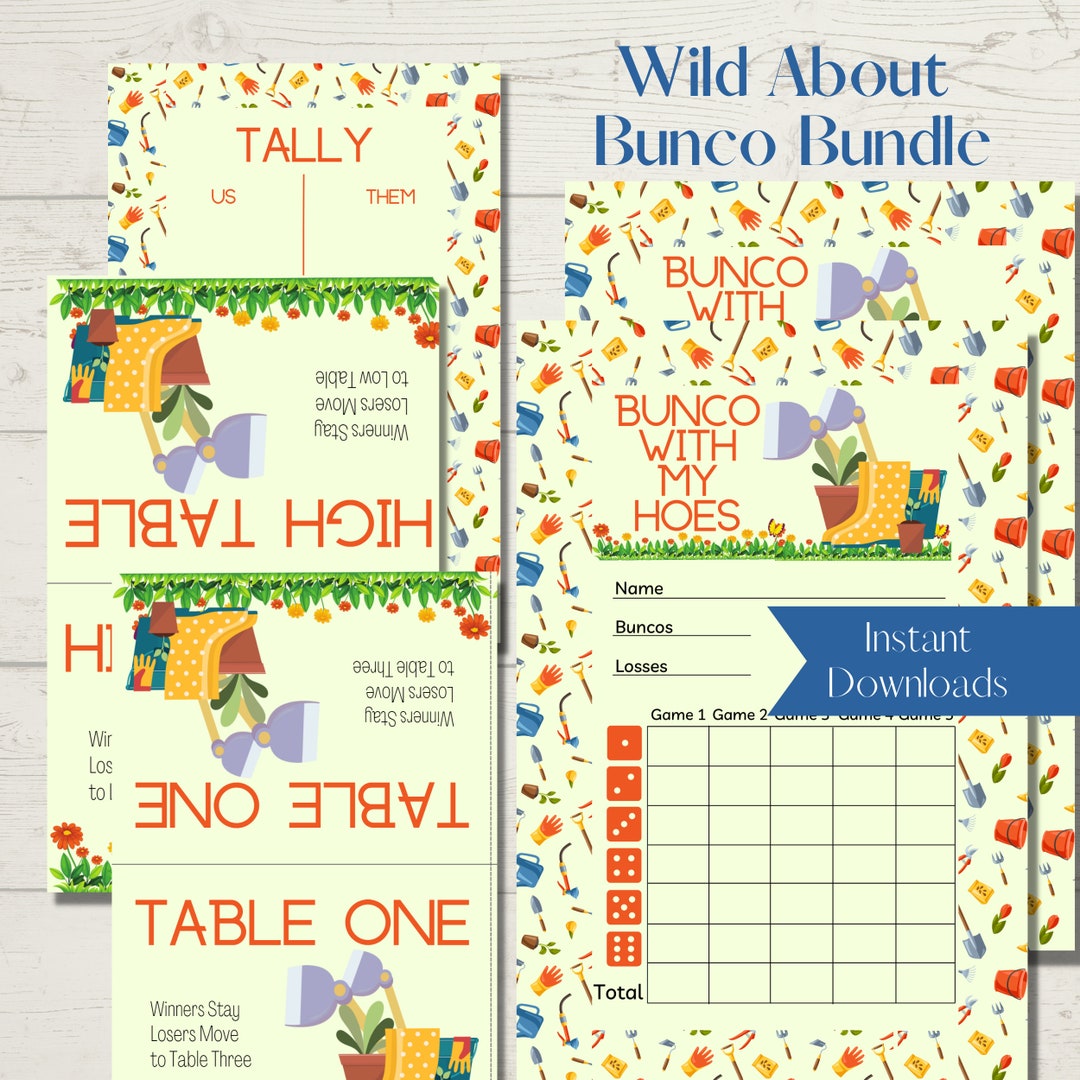 Garden Theme Bunco Score Sheet Bundle: Printable Score Cards & Table ...