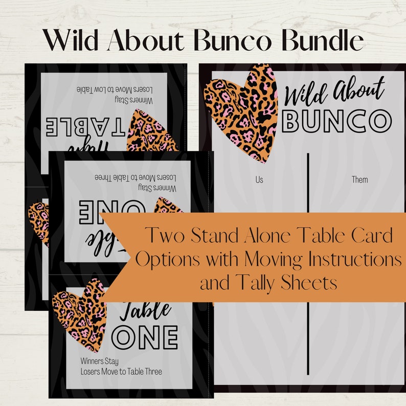 Wild About Printable Bunco Score Sheet Bundle - Score Cards, Tally ...