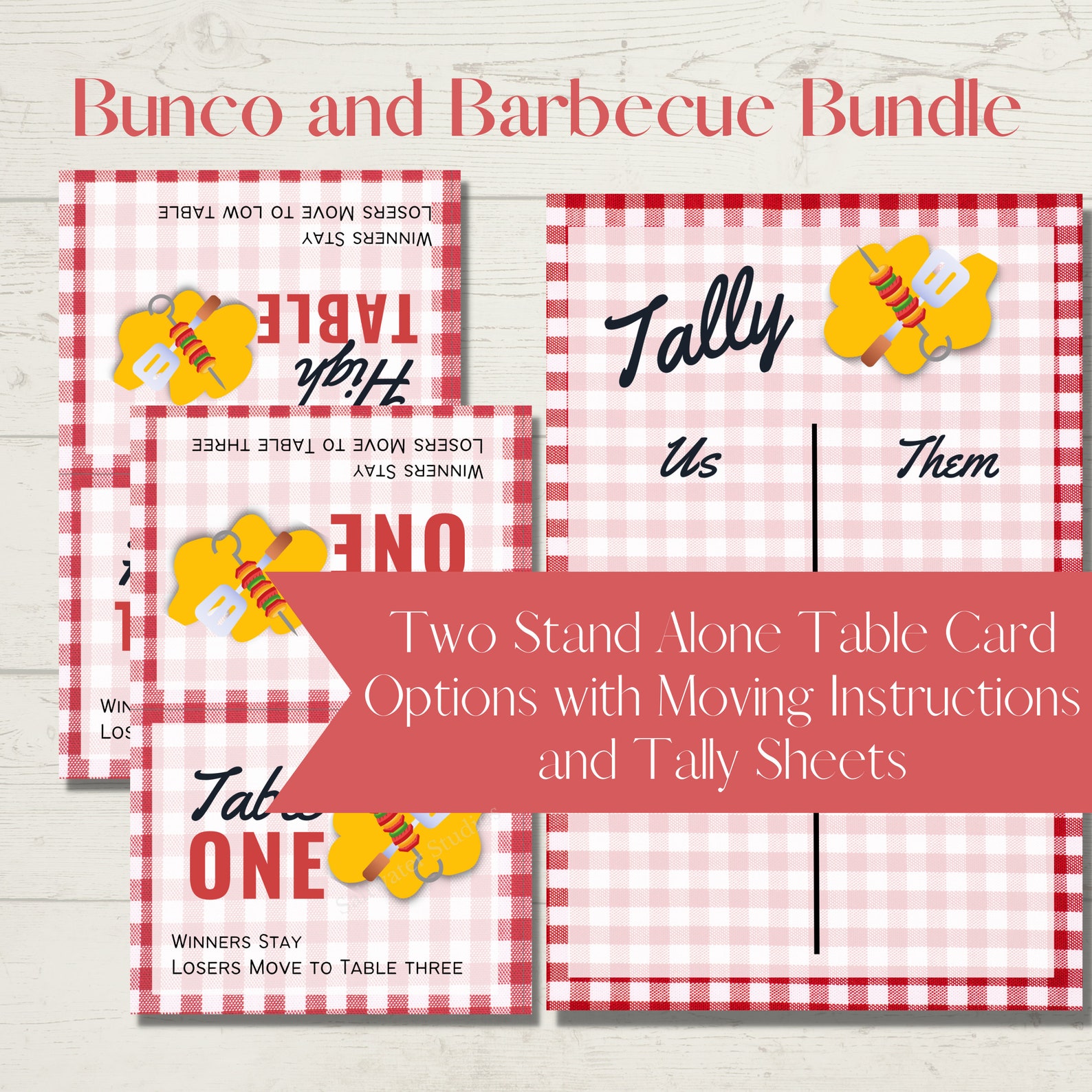 Bunco and Barbecue Printable Bunco Score Sheet Bundle - Score Cards ...