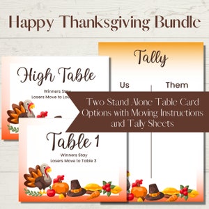 Happy Thanksgiving Turkey Printable Bunco Score Sheet Bundle - Score ...