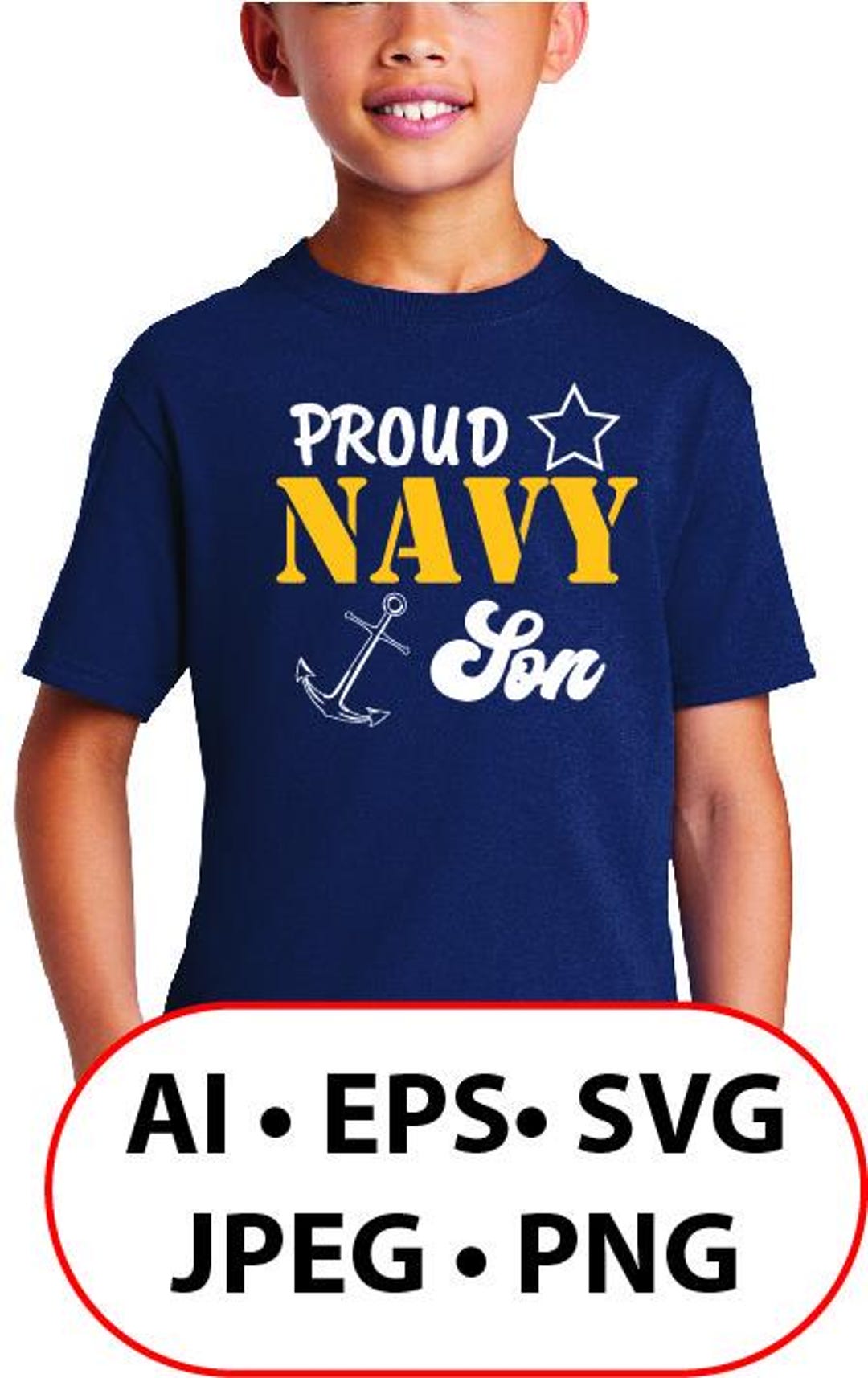 Proud Navy Son, PNG SVG Digital File - Etsy